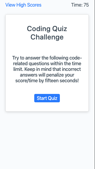 Github Zackapotamuscode Quiz Homework 04 Timed Quiz On Javascript Fundamentals
